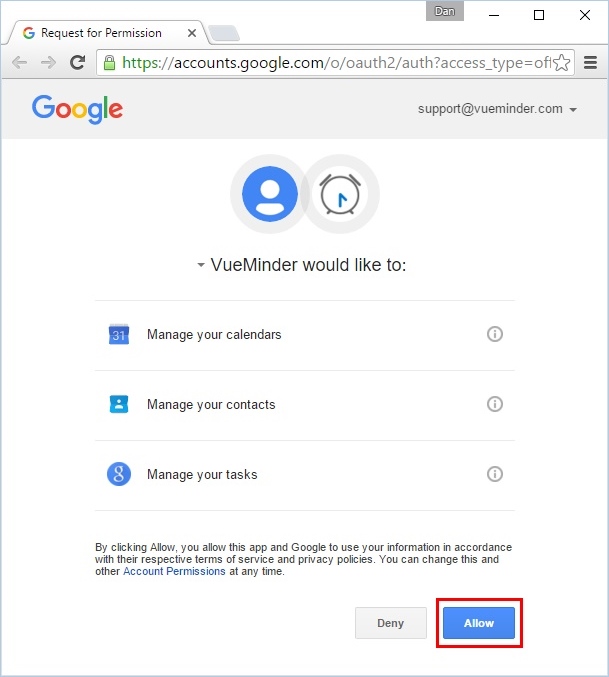 VueMinder Pro and Ultimate Help - Add Google Tasks