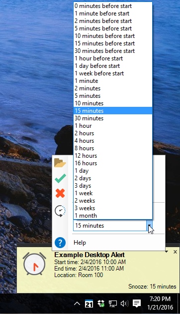 VueMinder Pro and Ultimate Help - Desktop Alert