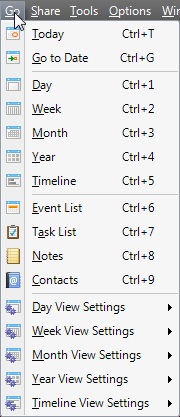VueMinder Pro and Ultimate Help - Go Menu