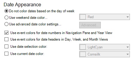 VueMinder Pro and Ultimate Help - Appearance Options