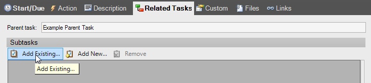 VueMinder Pro and Ultimate Help - Task Editor
